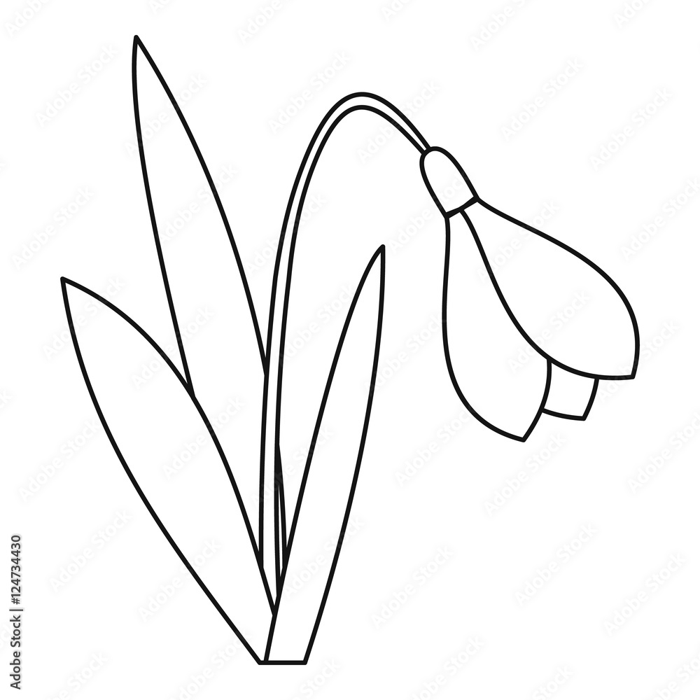 Bell flower icon. Outline illustration of bell flower vector icon for ...