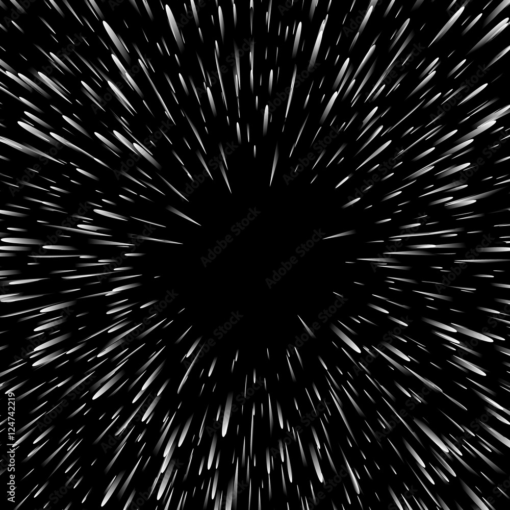 Abstract exploding effect. Black and white vector illustration Stock ...