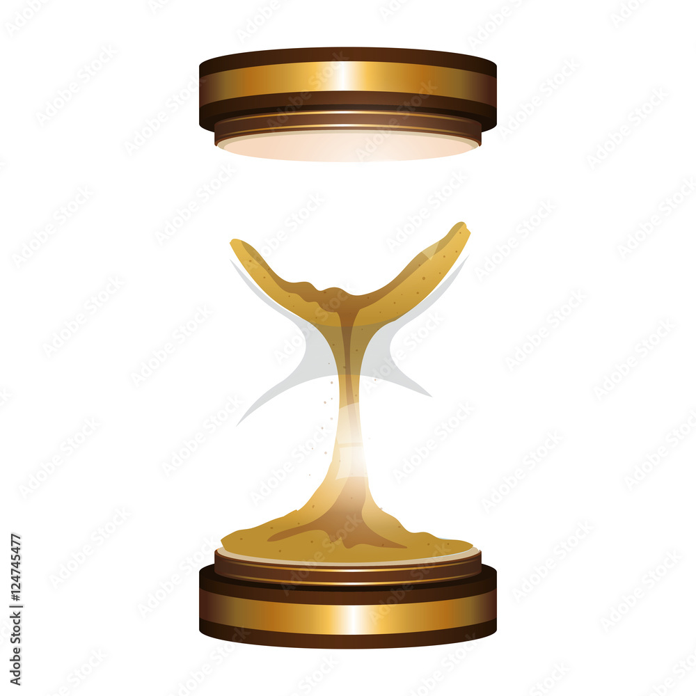 antique sandclock time device icon over white background. vector ...