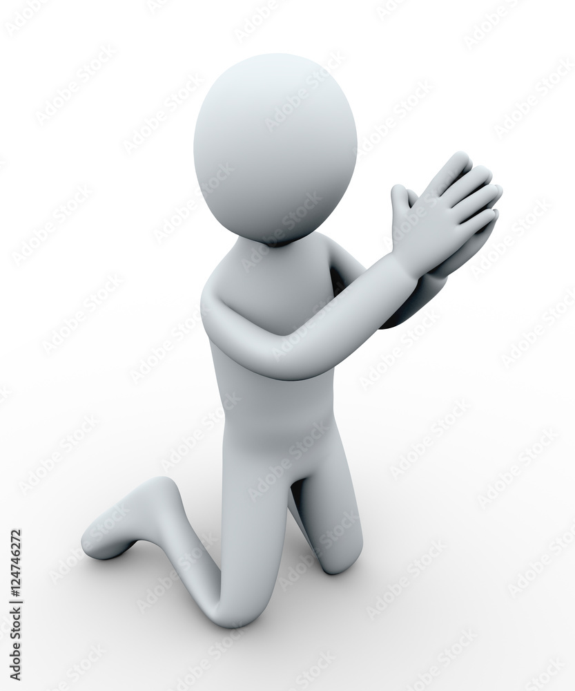 3d man begging Stock Illustration | Adobe Stock