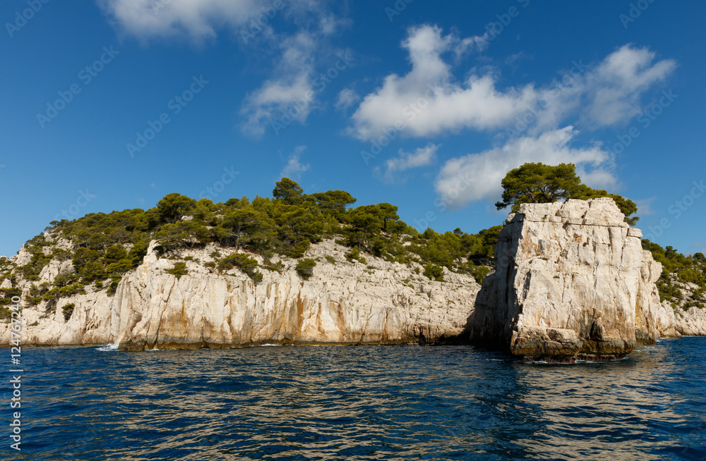 Vue from the sea on Calanques de Cassis, Calanques de Marseille ...
