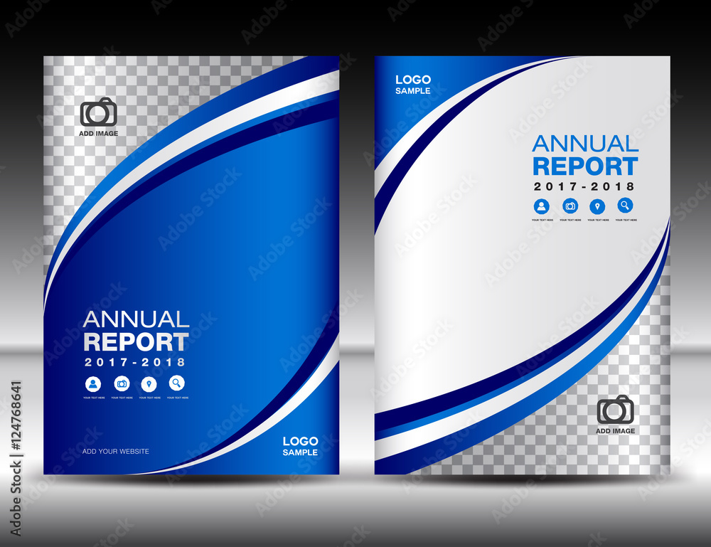 Blue Cover template, cover annual report, cover design business Stock ...