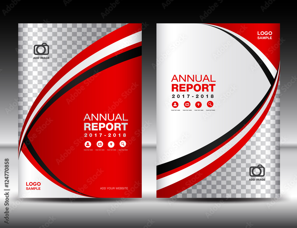 Red Cover template, cover annual report, cover design business b Stock ...