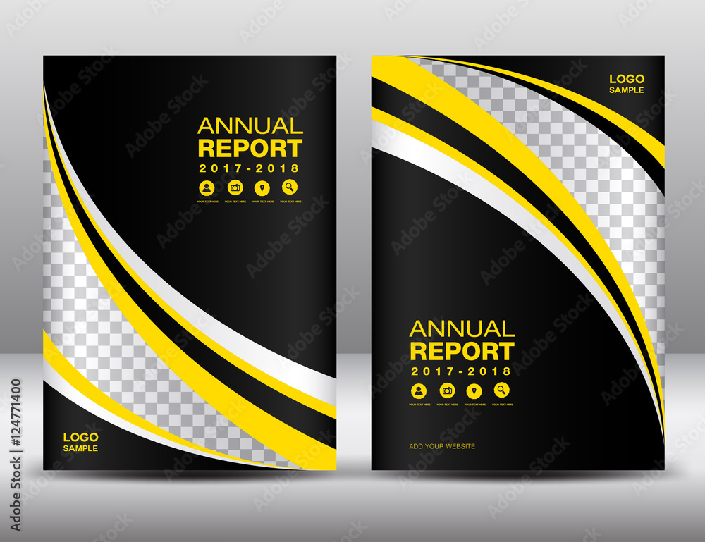 Yellow and black Cover template, cover annual report, cover desi Stock ...