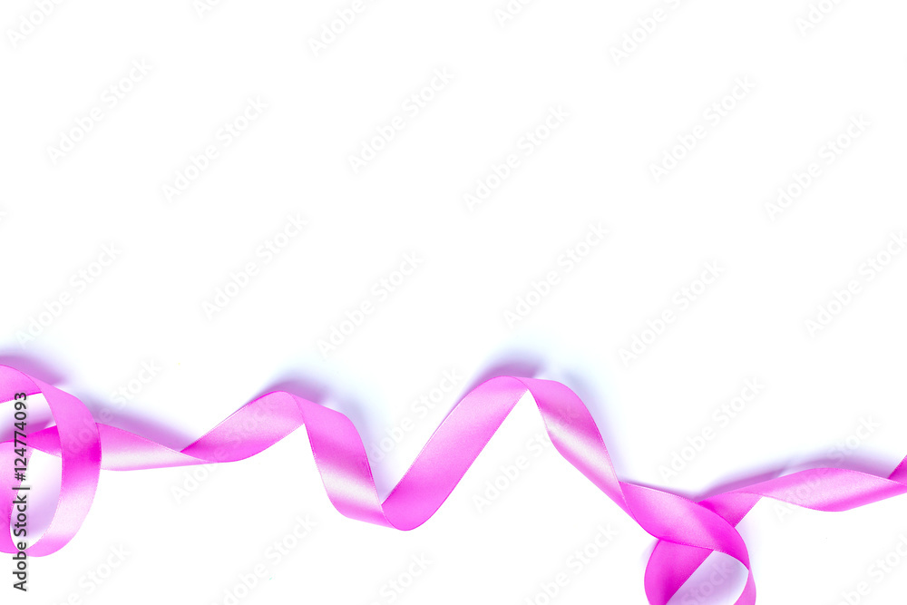 Mix Pink ribbon on a white background Stock Photo | Adobe Stock