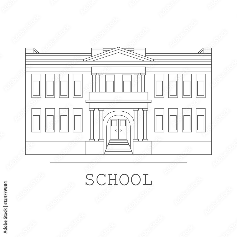 Simple School Building Drawing