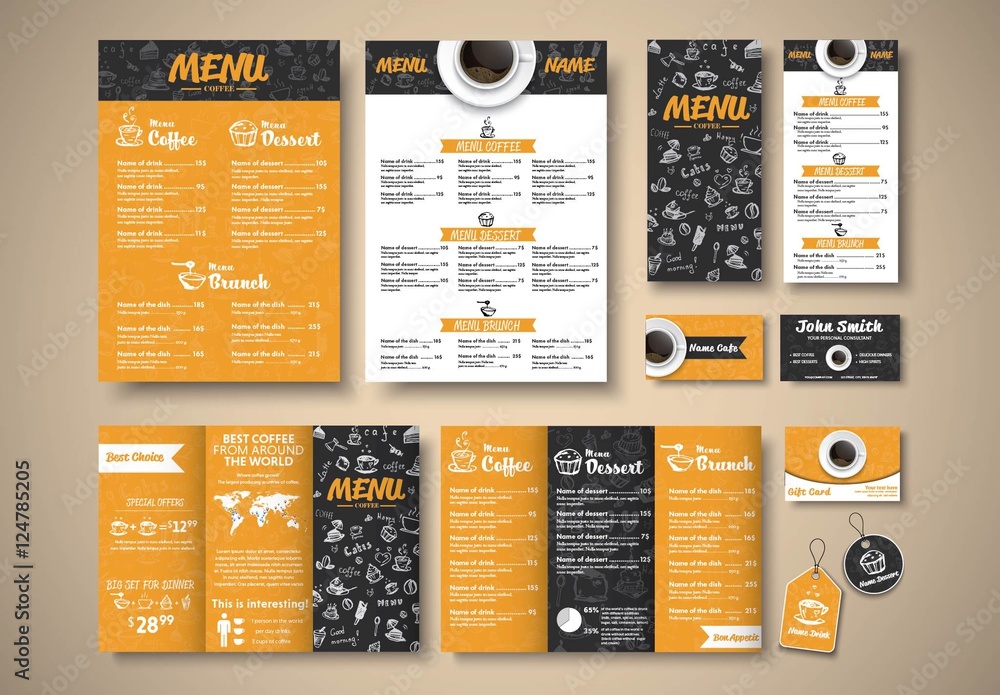 Coffee Shop Branding Layout Pack Stock Template | Adobe Stock