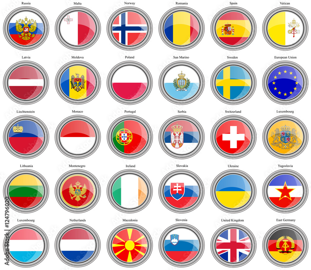 Flags of the Europe Stock Vector | Adobe Stock