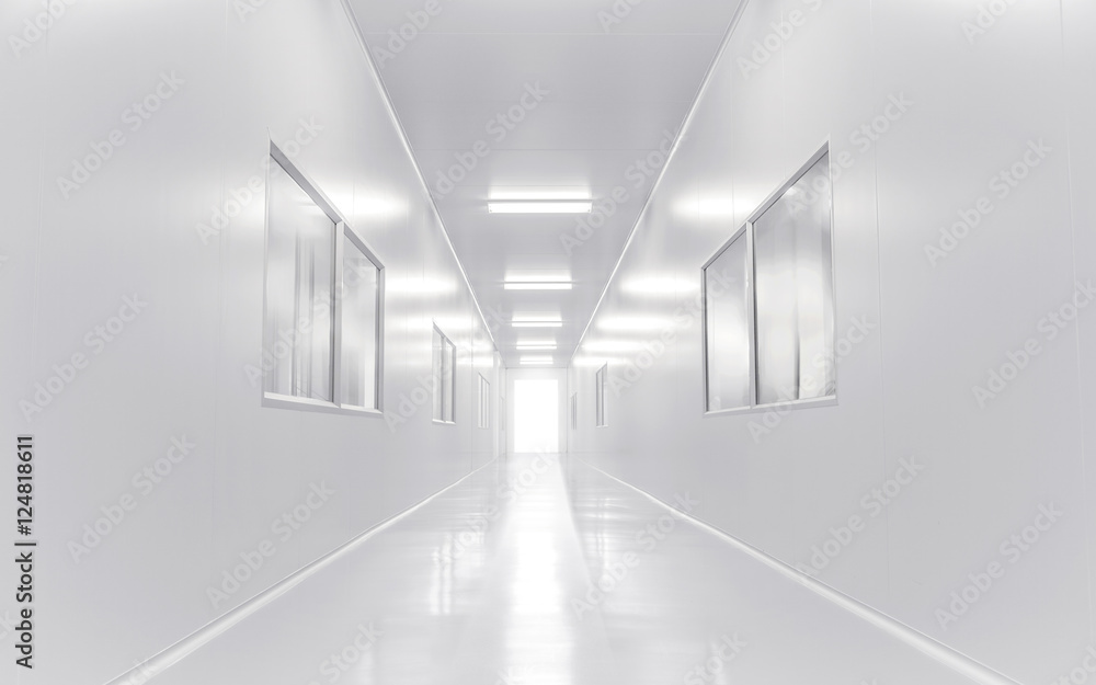 modern science lab room opened door with lighting form outside Stock ...