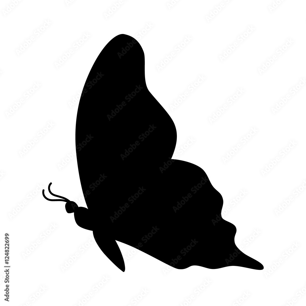 Butterfly winged insect side view flat icon for apps and websites Stock ...