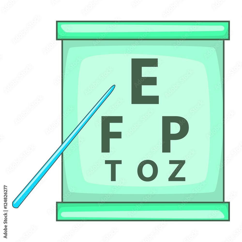 Eye test icon. Cartoon illustration of eye test vector icon for web ...