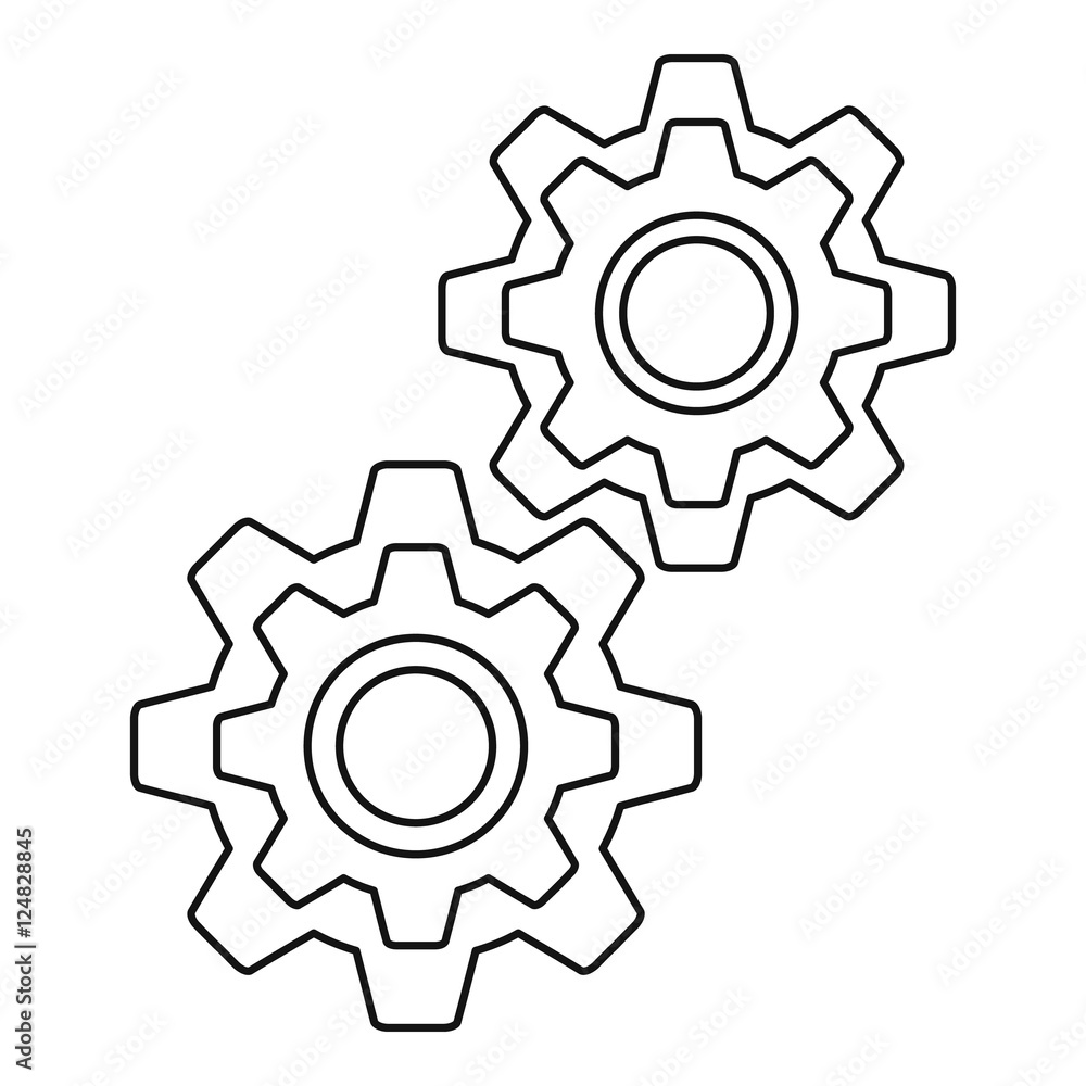 Gear icon. Outline illustration of gear vector icon for web Stock ...