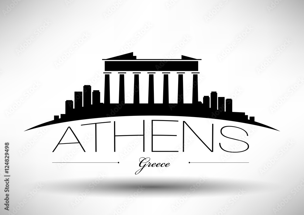 Vector Graphic Design of Athens City Skyline Stock Vector | Adobe Stock