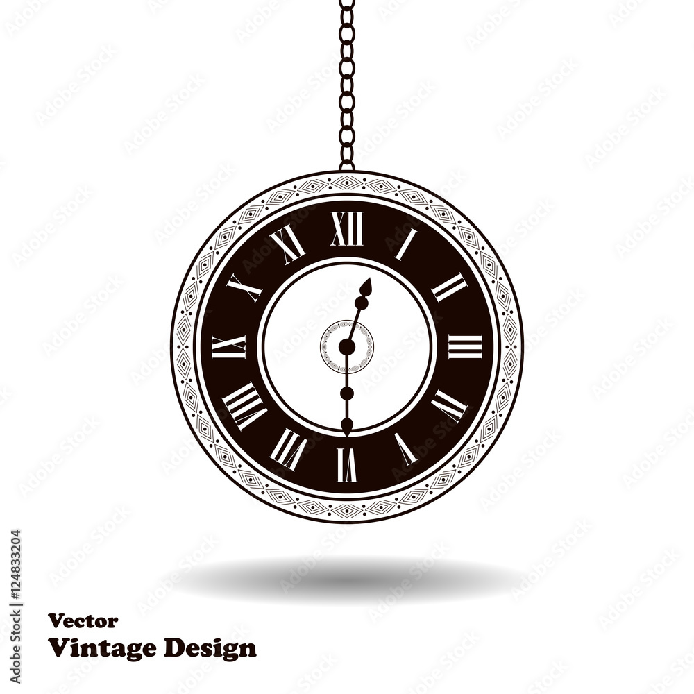 Vector vintage clock dial Stock Vector | Adobe Stock