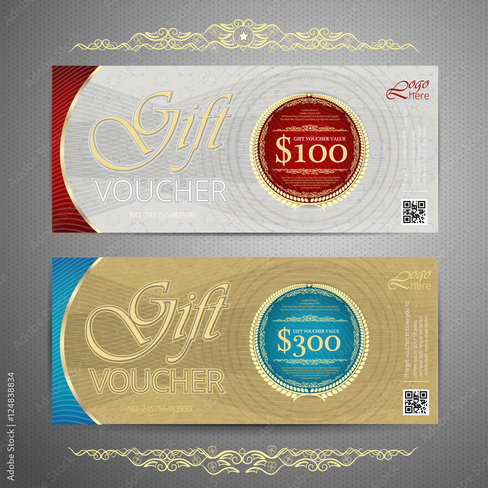 Gift voucher template with colorful pattern,cute gift voucher ...