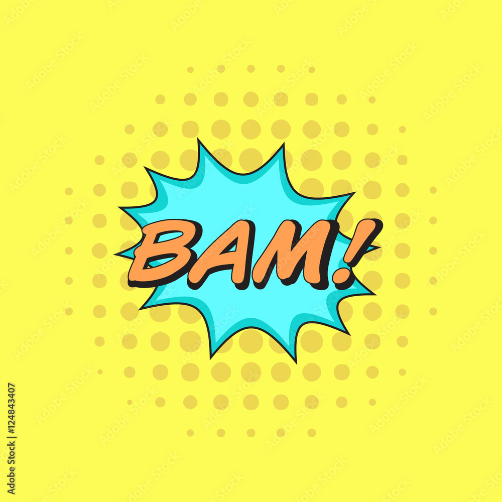 Classic comics books speech sticker BAM! Stock Vector | Adobe Stock