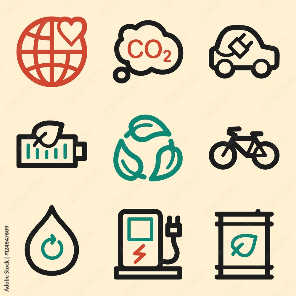 Ecology icon, green technology mobile icon, vector pictogram. Ec Stock ...