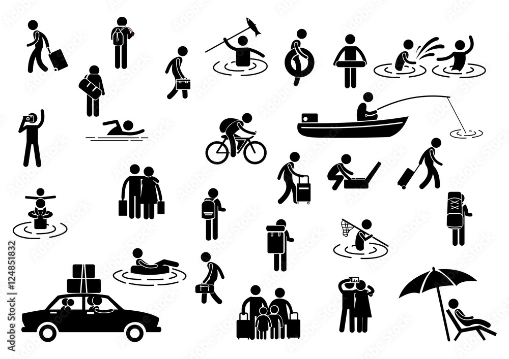 Piktogramme zum Thema Reise und Urlaub vector de Stock | Adobe Stock