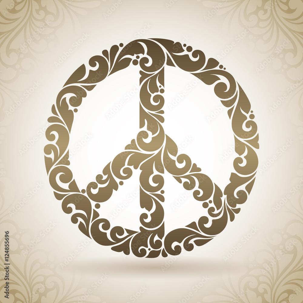Vector decorative peace symbol Stock Vector | Adobe Stock