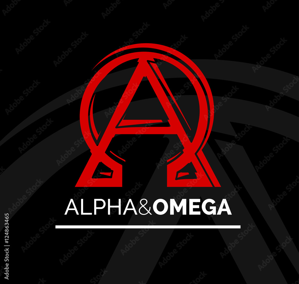 Concept logo icon design of Alpha and Omega symbol - from beginning to ...