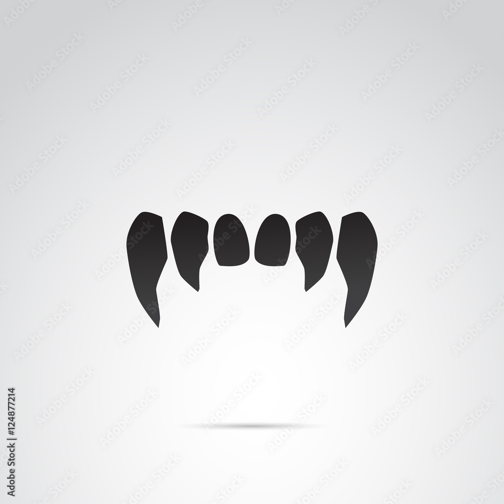 Vampire teeth vector icon. Stock Vector | Adobe Stock