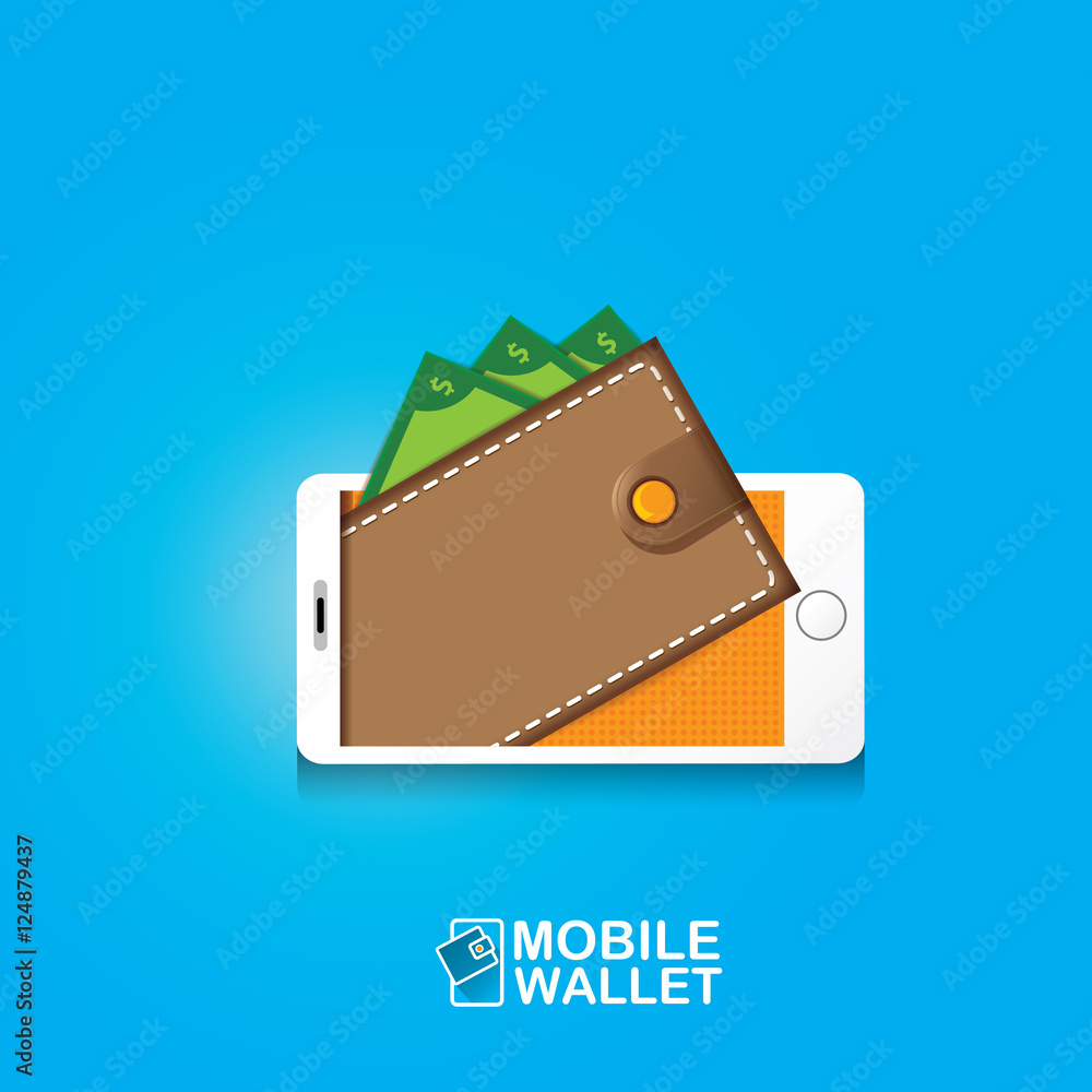 vector digital mobile e wallet vector concept Stock Vector | Adobe Stock