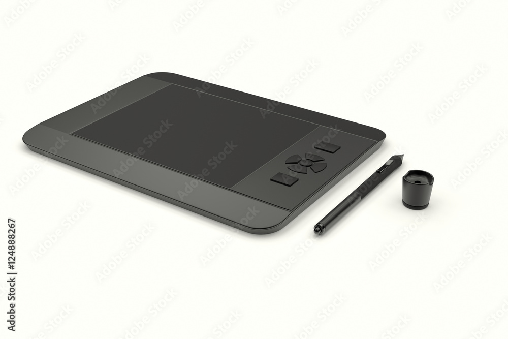 print vector illustration black drawing tablet isolate Stock ...