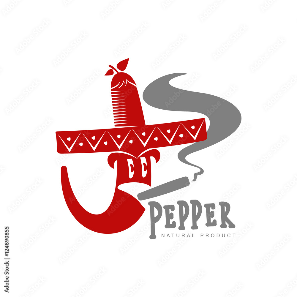 chili pepper vector logo illustration, isolated on white background ...