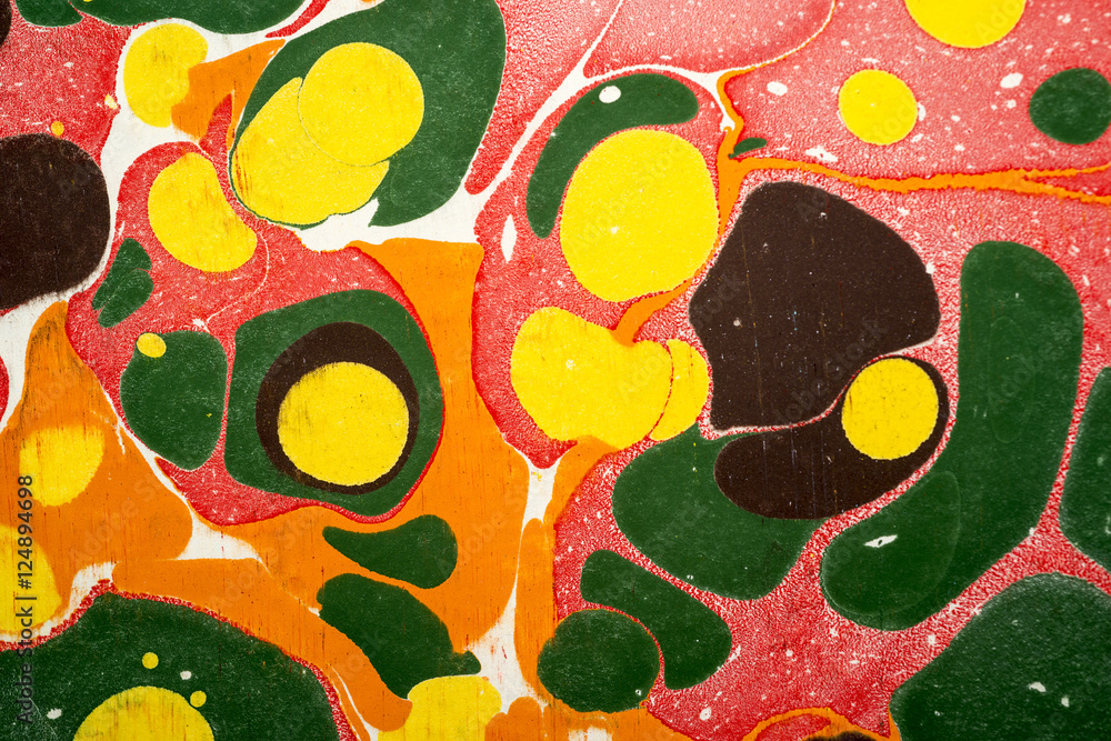 Ebru art. Traditional Turkish Ebru technique. Painting on water ...