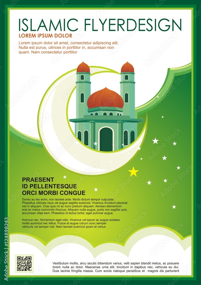 Islamic Flyer - Brochure template design A4 size business cover Stock ...