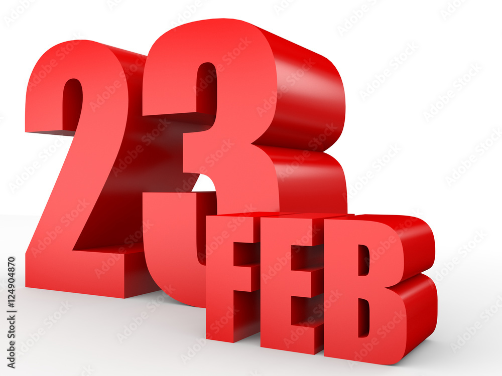 February 23. Text on white background. Stock Illustration | Adobe Stock