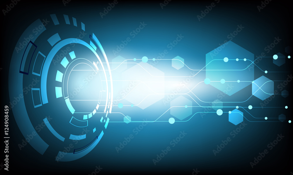 digital business background ,vector tech circle and technology background. Stock Vector | Adobe ...