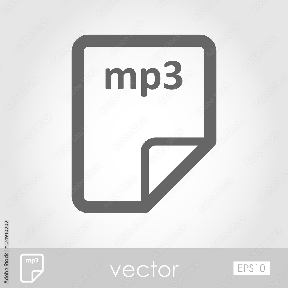 mp3 file icon vector Stock Vector | Adobe Stock