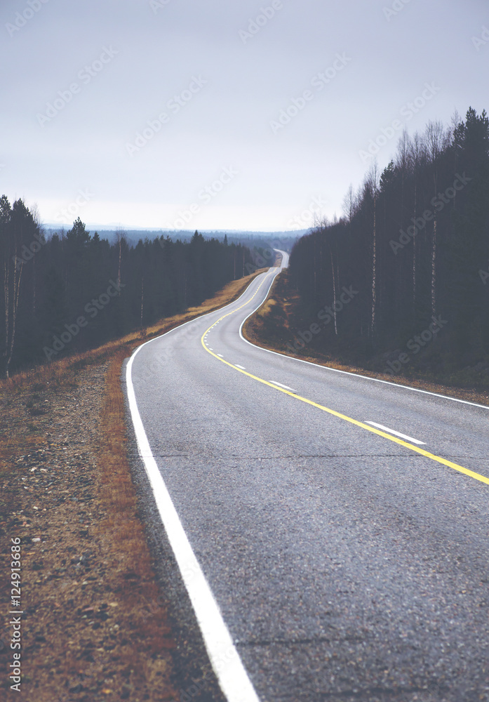 Road to far away. An image of curvy asphalt road going to infinity ...