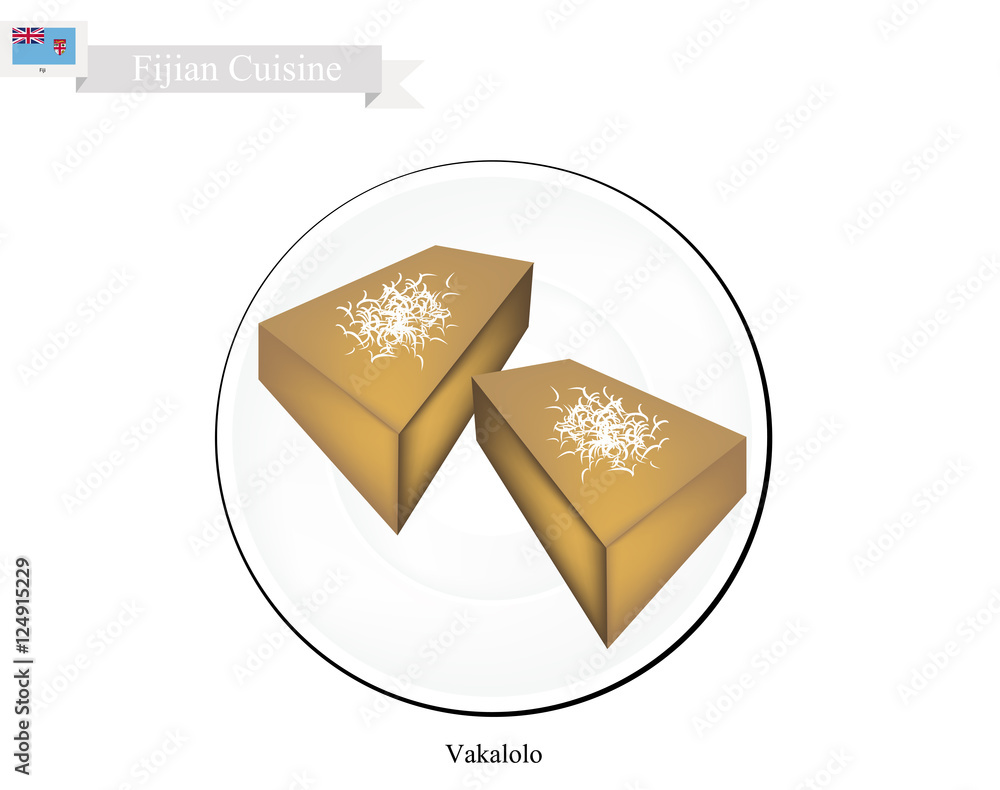 Fijian Cuisine, Vakalolo or Traditional Dessert Made of Grated Cassava ...