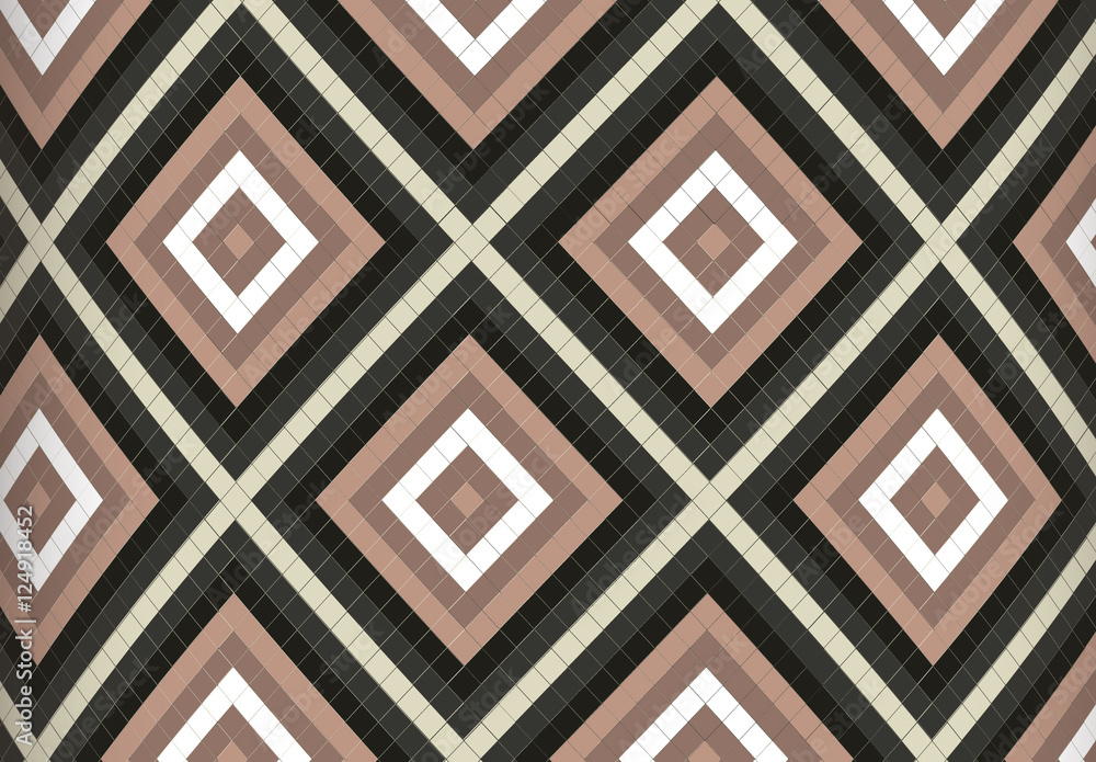 Squares Within Squares Mosaic Pattern with Optional Perspective Shadow ...