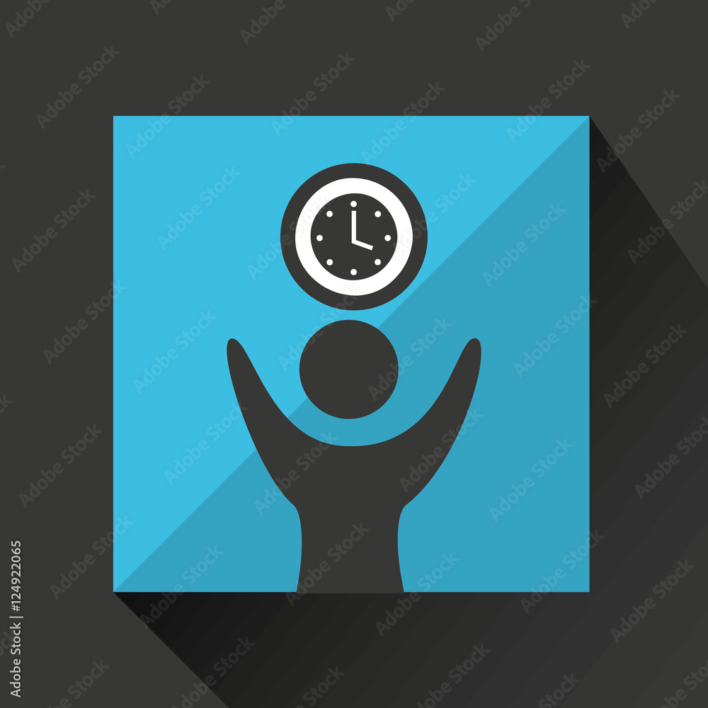 happy man with clock timw icon vecot rillustration eps 10 Stock Vector ...