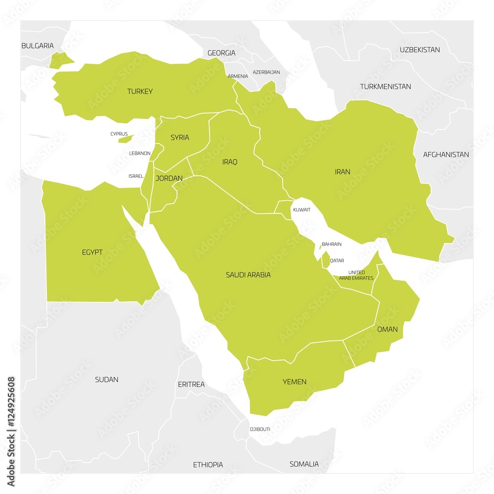 Blank Middle East Map Countries