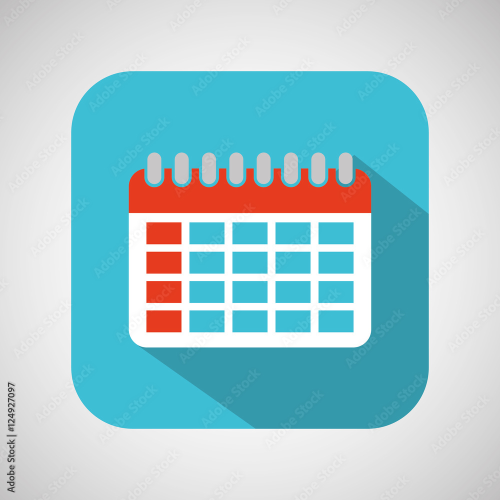 calendar cartoon date day shadow and blue background vector ...