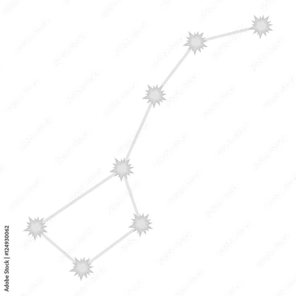 Ursa Major icon in monochrome style isolated on white background. Space ...