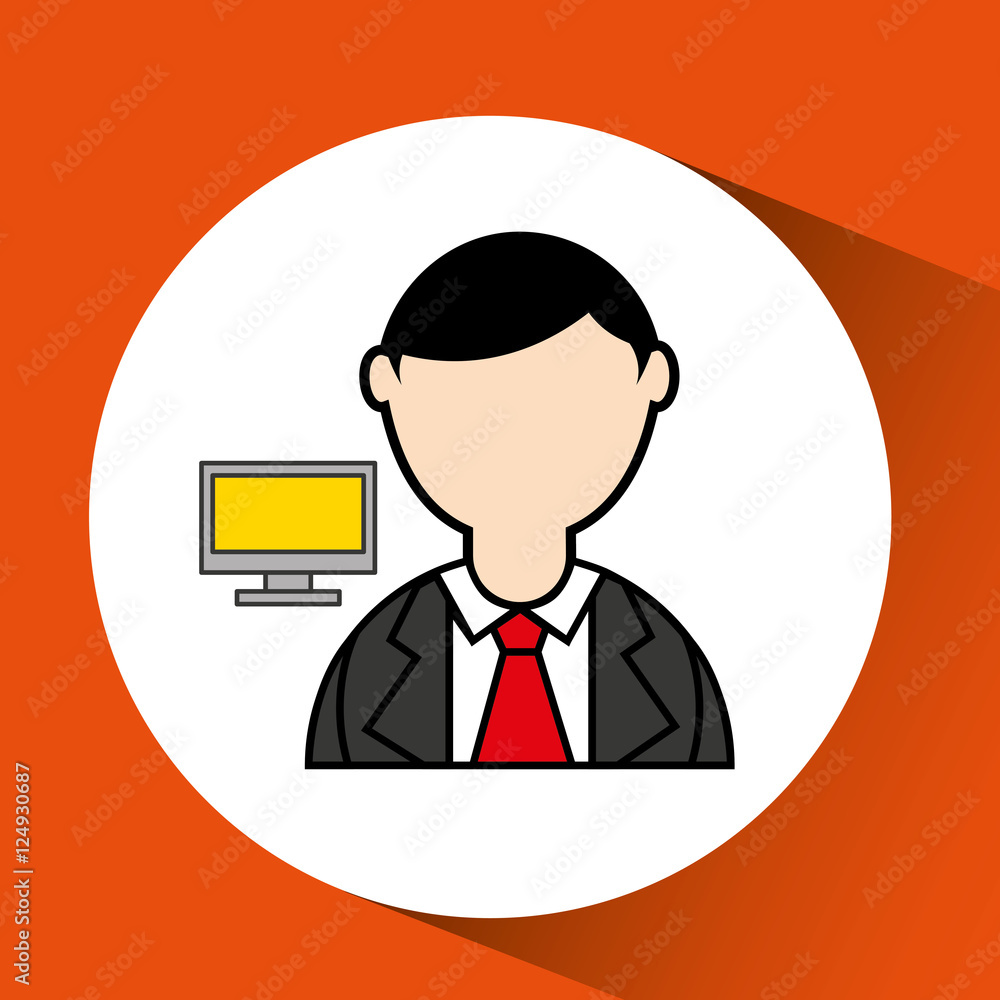 man bearded pc computer icon vector illustration eps 10 Stock Vector ...