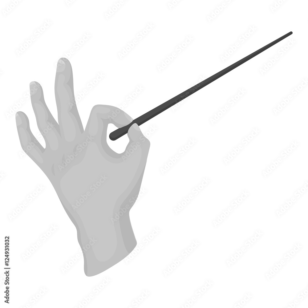 Conductor orchestra icon in monochrome style isolated on white ...