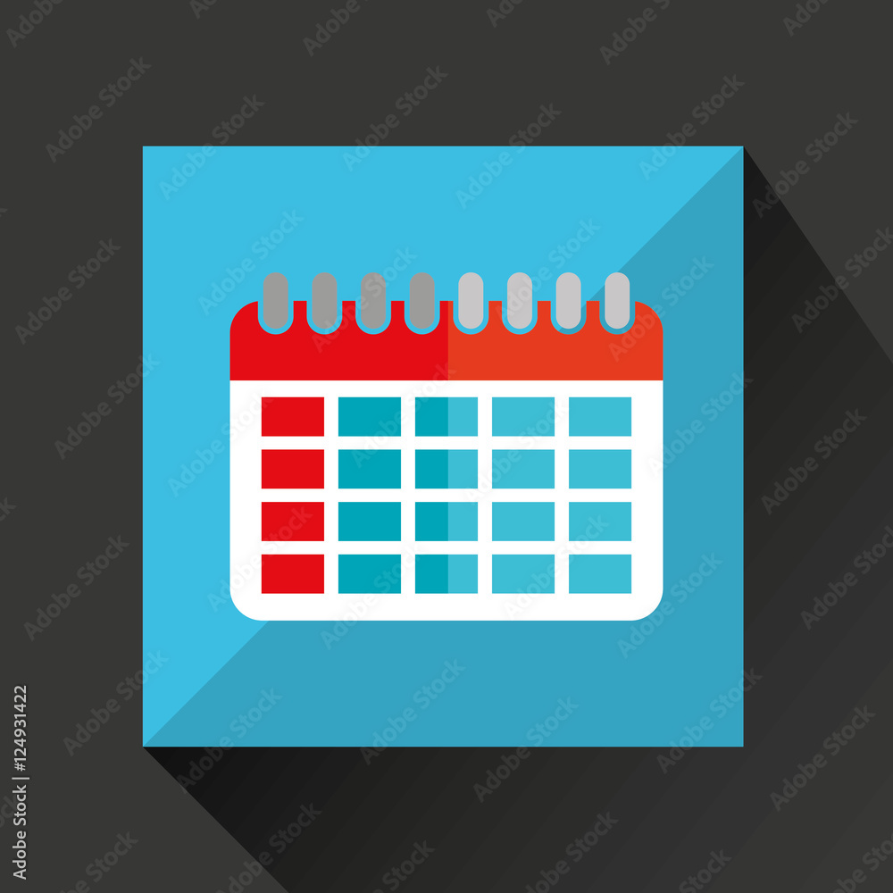 calendar cartoon date day shadow and blue background vector ...