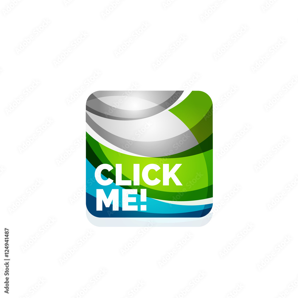 Vector abstract square button template Stock Vector | Adobe Stock