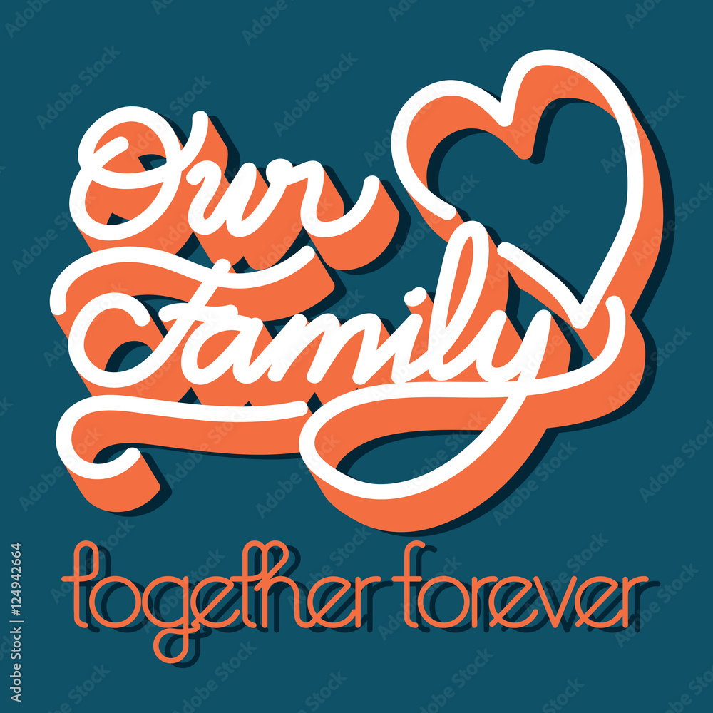 Lettering postcard family and love quotes set. Motivation, poster ...