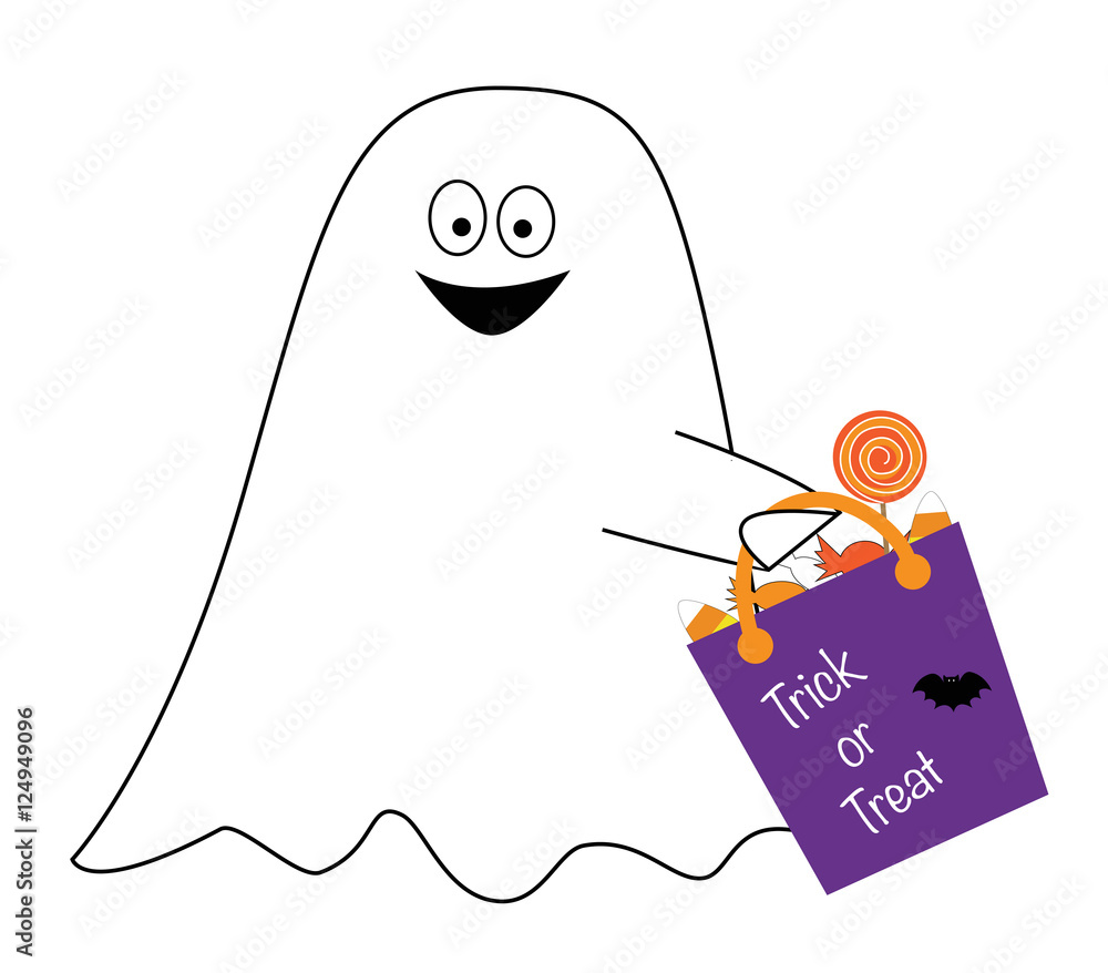 Trick or Treat Ghost Stock Vector | Adobe Stock