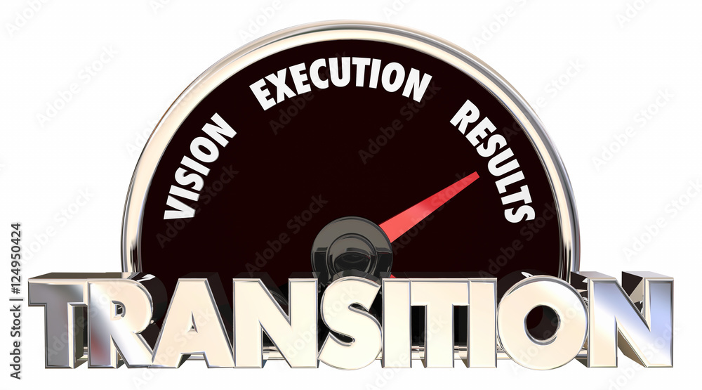 Transition Vision Strategy Execution Speedometer Plan 3d Illustr Stock ...