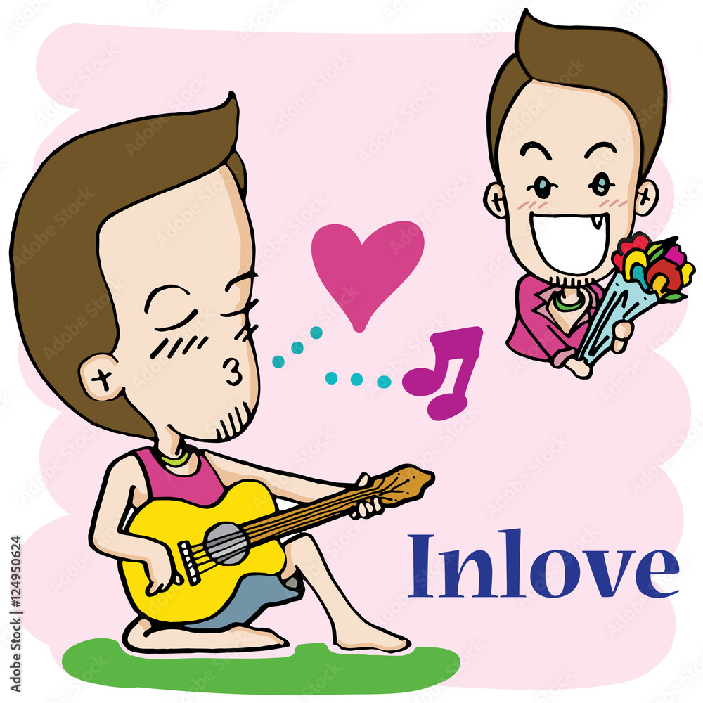 man in love cartoon vector character Stock Illustration | Adobe Stock