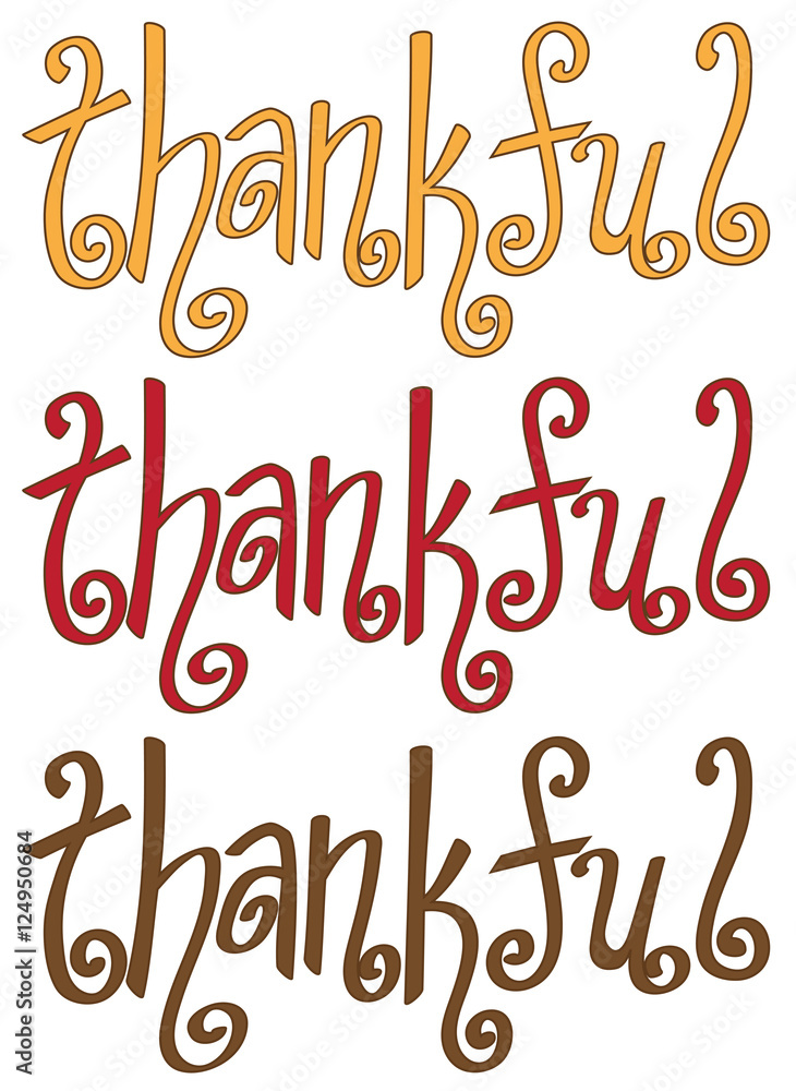 Thankful Lettering Stock Vector | Adobe Stock