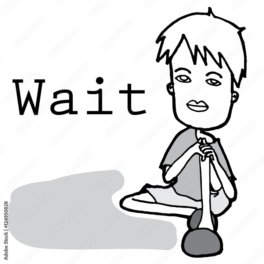 wait man cartoon vector character Stock Illustration | Adobe Stock